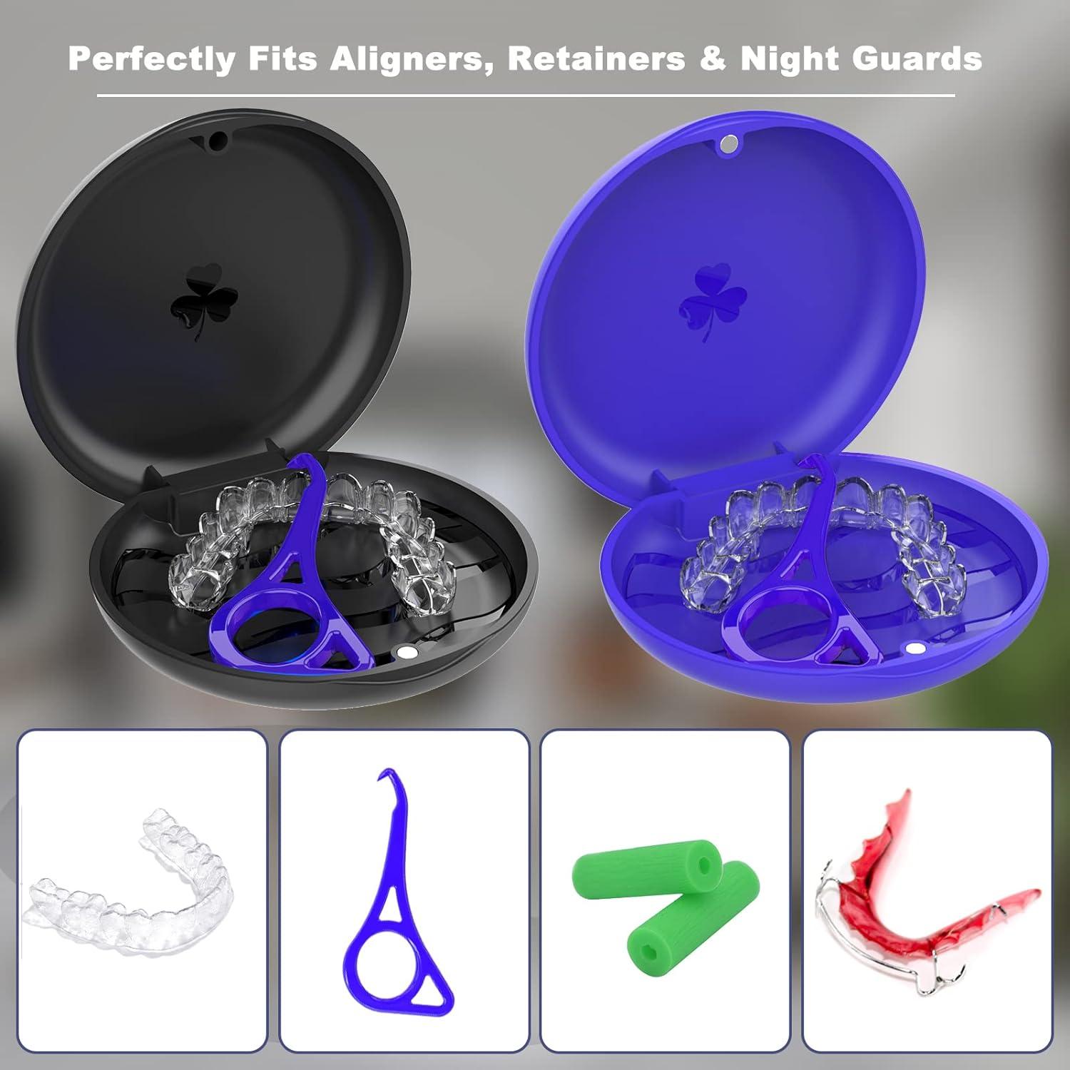 Orthodontic Aligner Cases with Removal Tools - Black + Blue | Strong ...