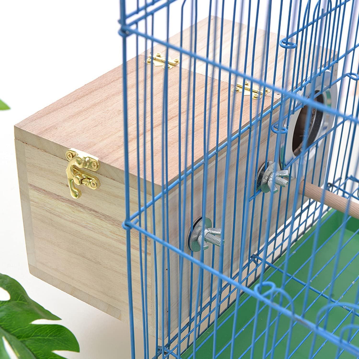 Wooden Parrot Breeding Box for Birds - Budgie, Cockatiel, Parakeet ...