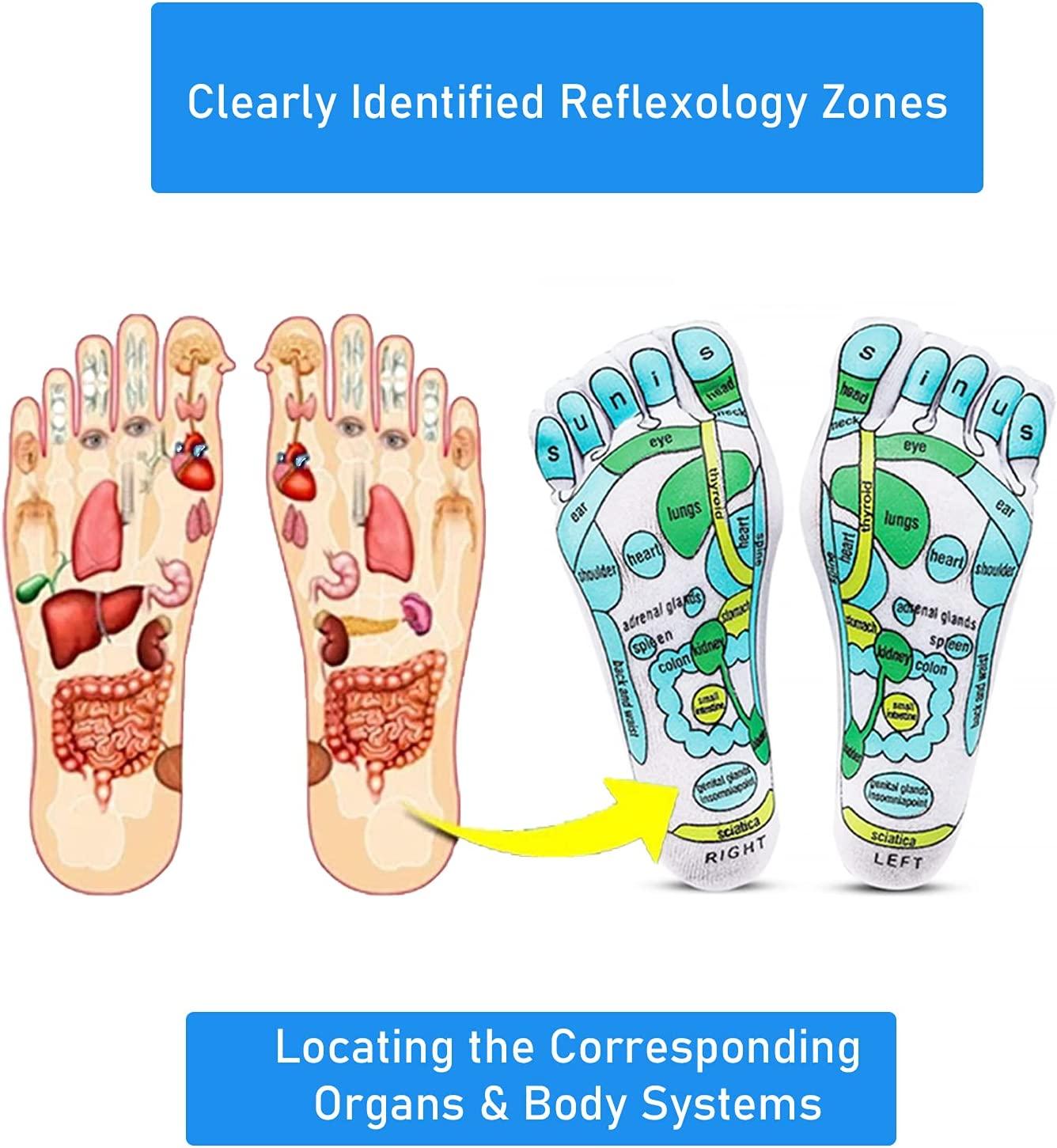 Acupressure Reflexology Socks - Foot Massage Socks with Separate Toes ...