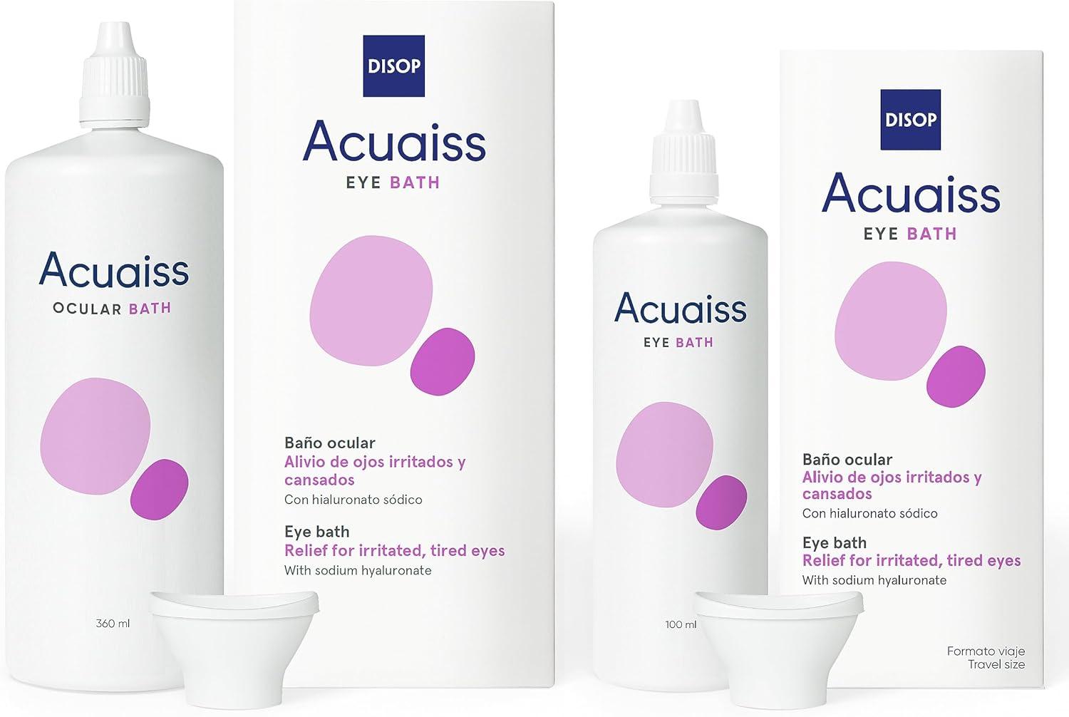 Acuaiss Eye Bath with Hyaluronic Acid - Soothing Eye Wash (100 ml) for ...