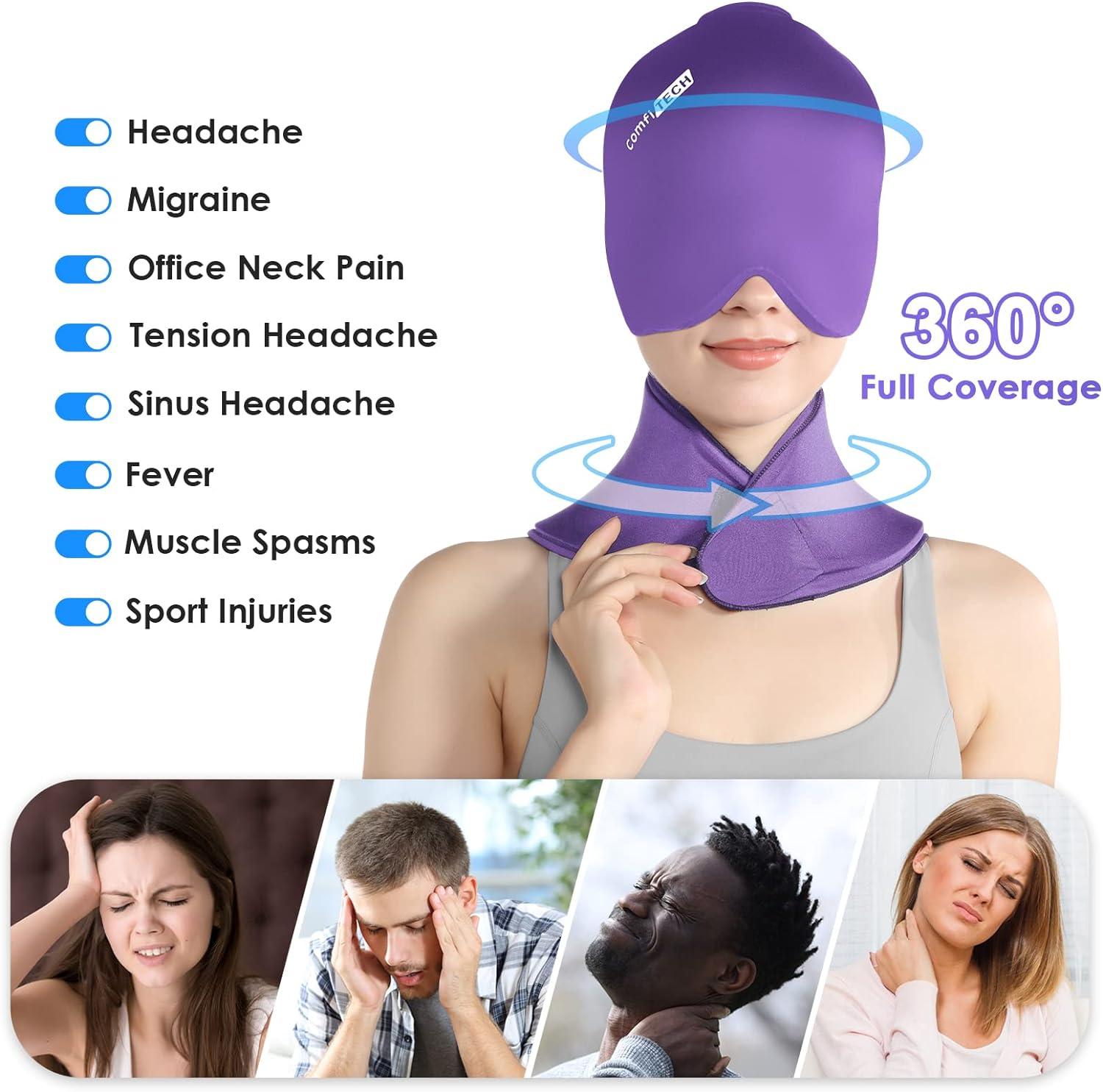 ComfiTECH Migraine Relief Cap & Neck Ice Pack - Headache & Neck Pain ...