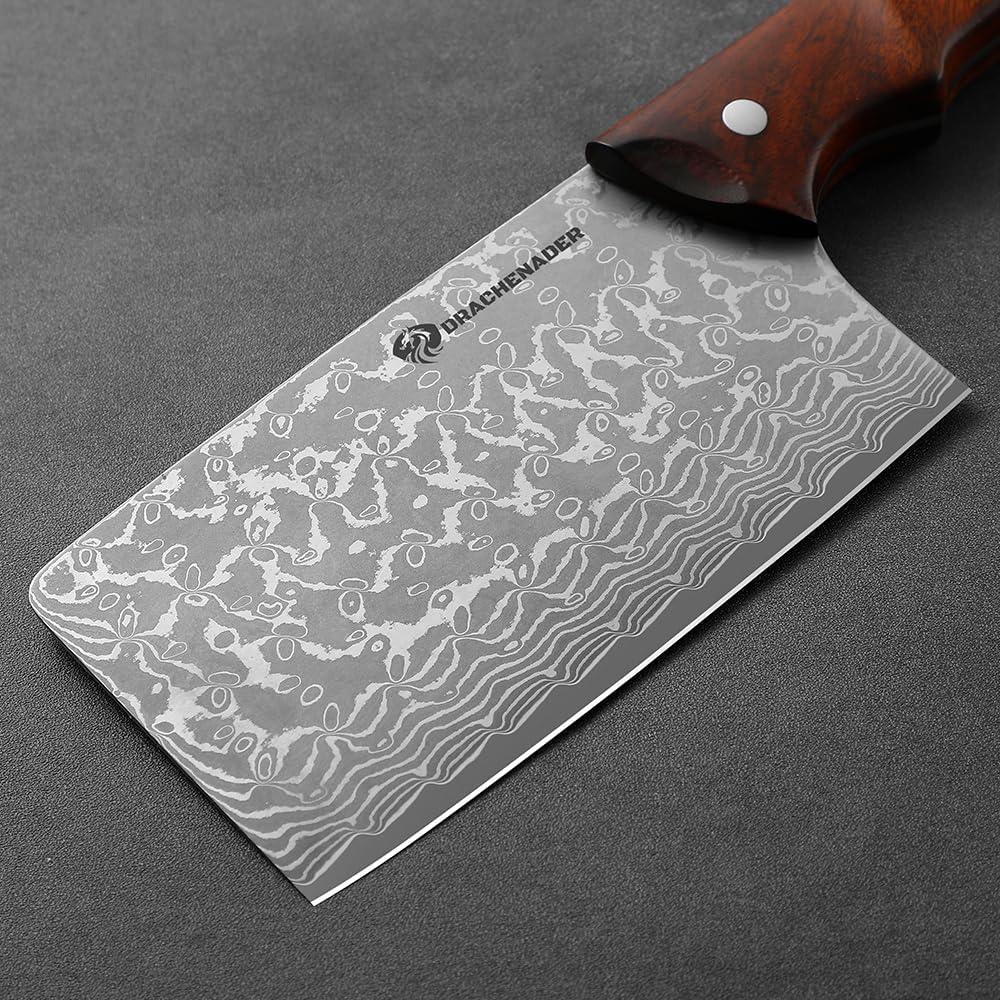 Handmade Drahcenader Damast Hunting & Chef Knife - VG10 Steel Wooden ...