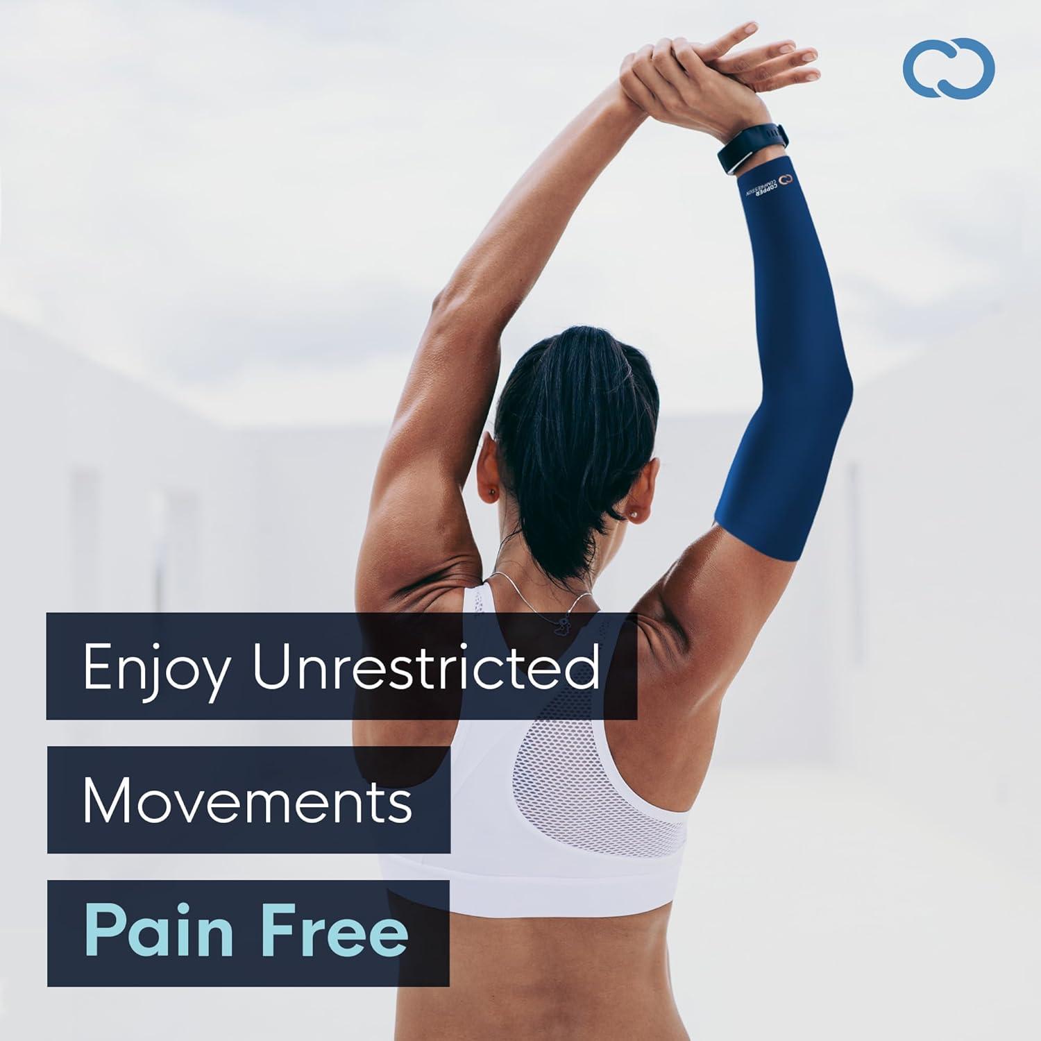 Buy Copper Compression Arm Sleeve - Infused Brace for Tennis Elbow ...