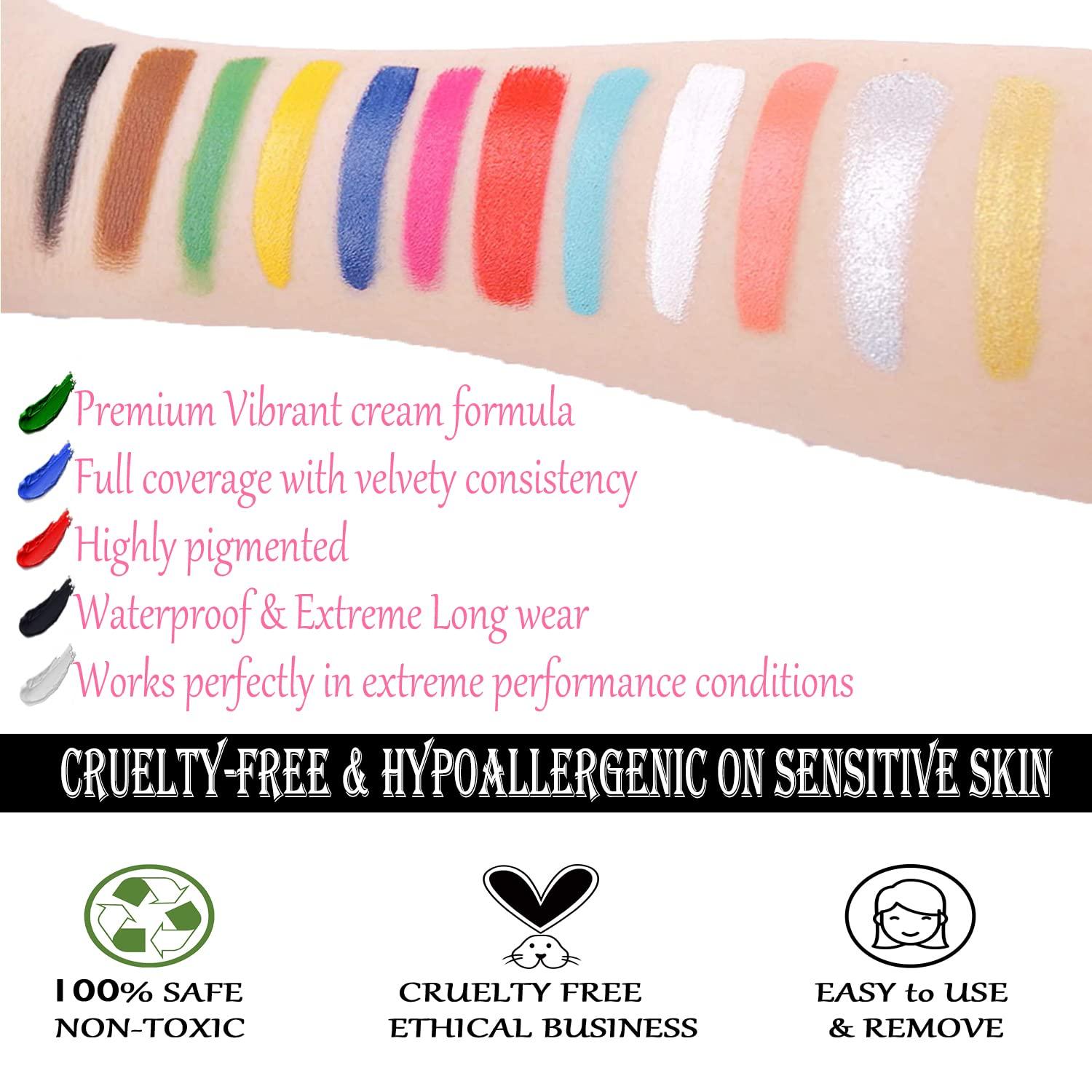 CCbeauty Professional 12 Color Face & Body Paint Kit - Non Toxic High ...