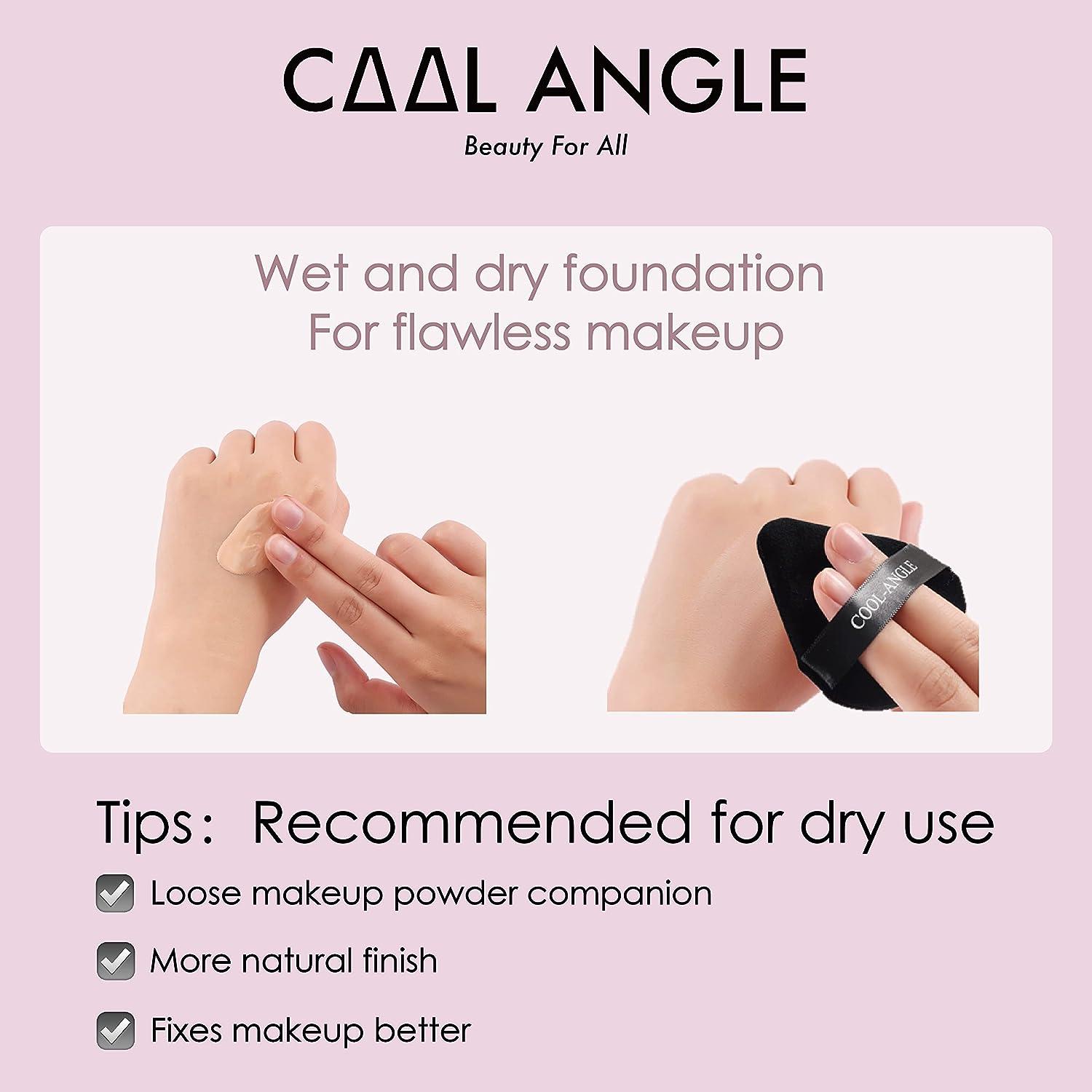 COOL-ANGLE 2Pcs Triangle Makeup Powder Puffs - Soft Washable ...