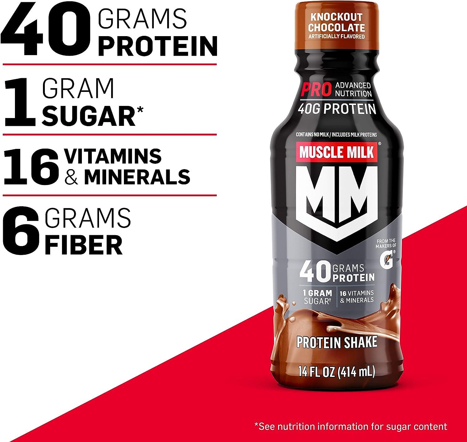 Muscle Milk Pro Advanced Nutrition Protein Shake 14oz Bottle 12 Pack ...