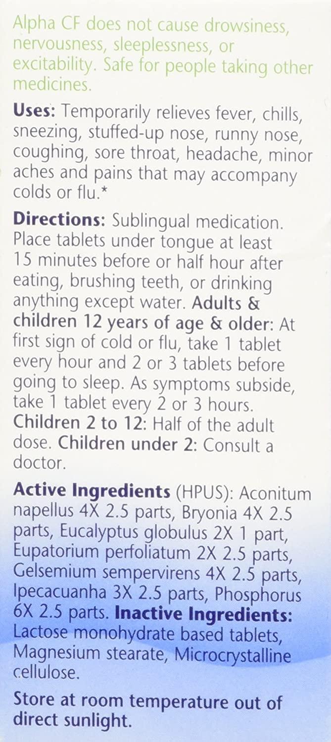 Boericke & Tafel Alpha CF Colds - 120 Tablets | Natural Cold Relief ...