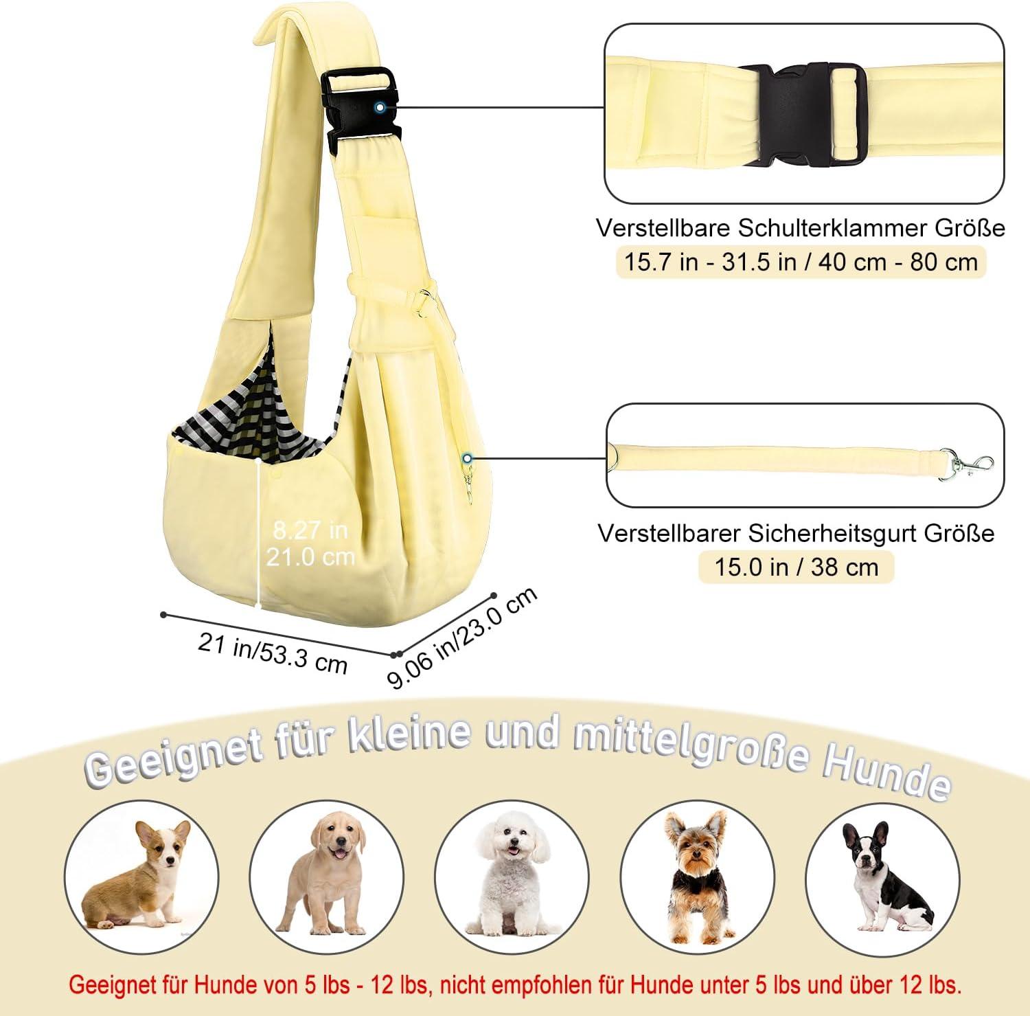 Petloft Reversible Small Dog Carrier - Adjustable Hands-Free Sling for ...