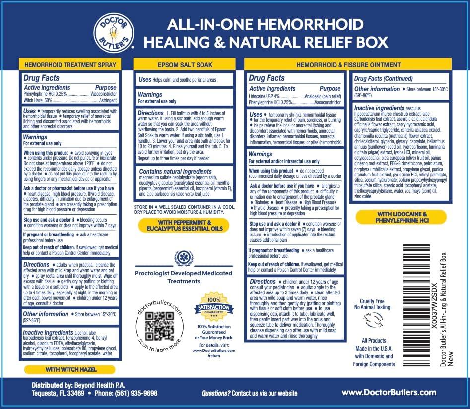 Doctor Butler's Hemorrhoid Treatment Bundle - Relief with Ointment ...