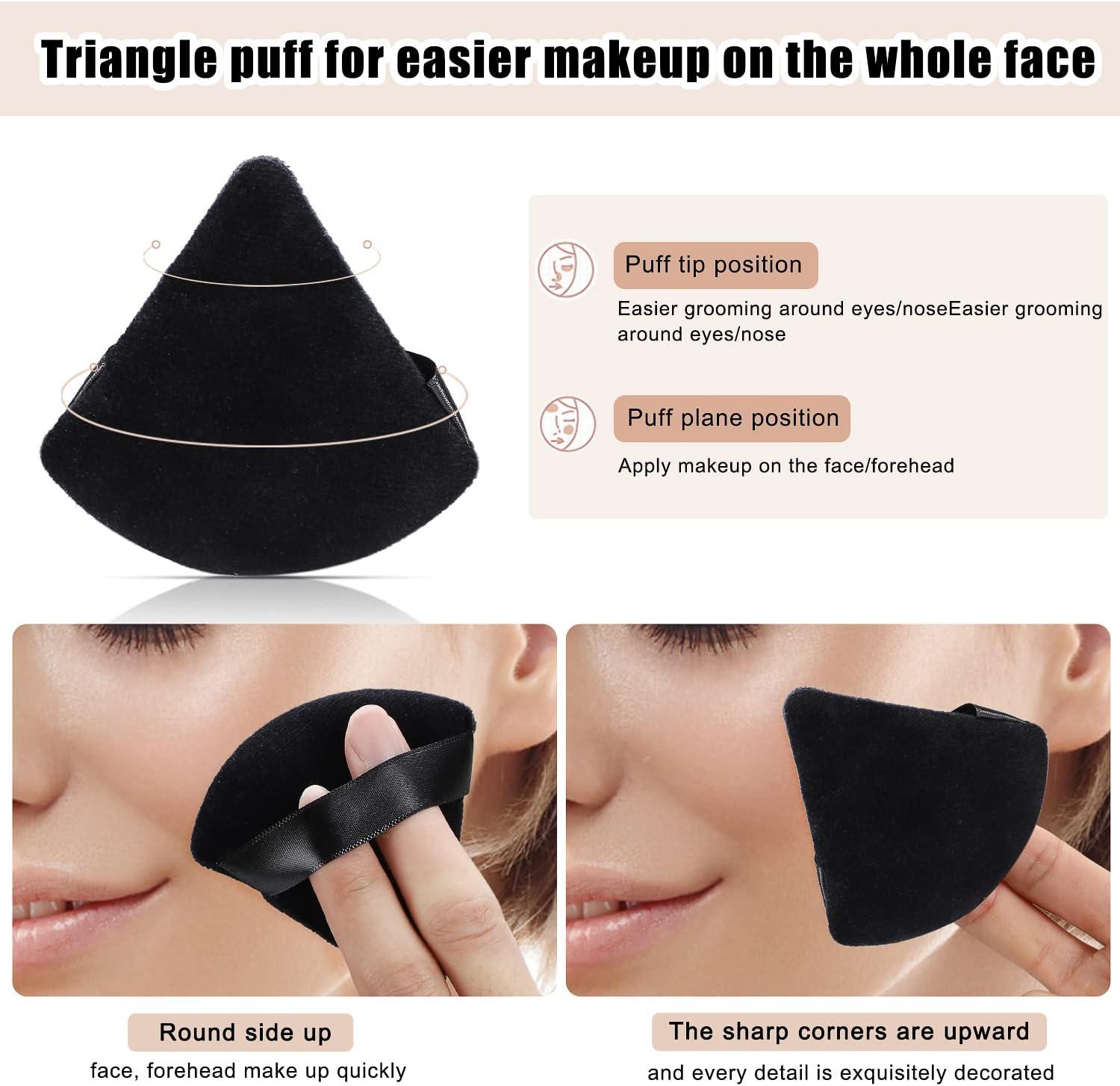 KINGMAS 12-Piece Triangle Powder Puff Set - Super Soft Makeup Setting ...