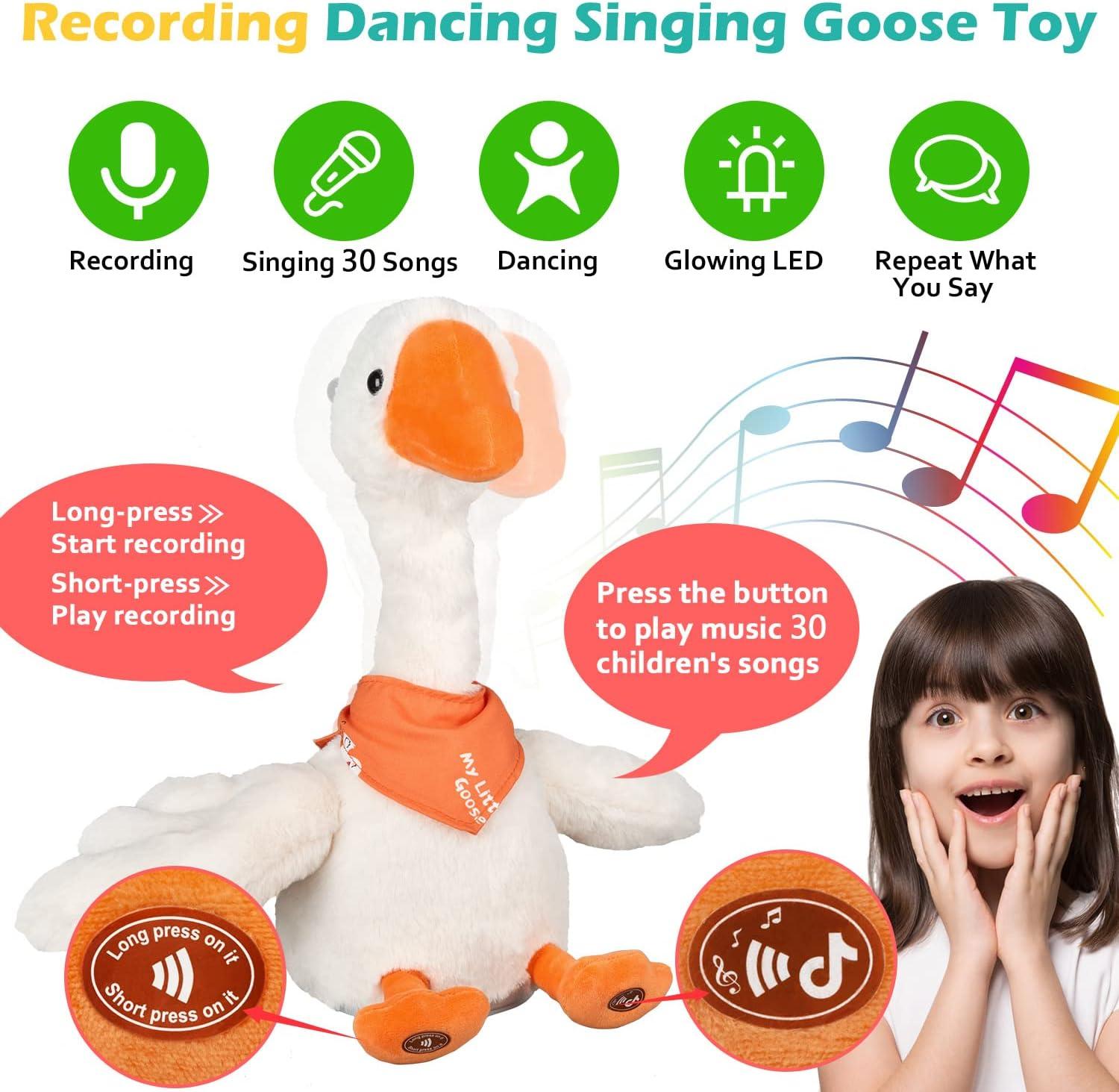 Dancing Goose Talking Toy - Mimicking, Recording, and Singing English ...