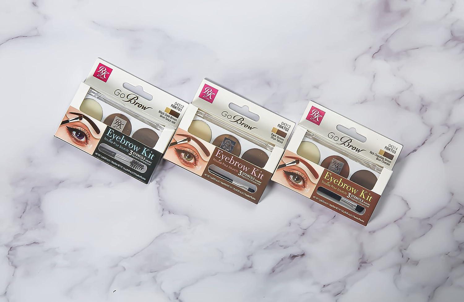 Ruby Kisses Go Brow Eyebrow Kit in Black Dark Brown - Define and ...