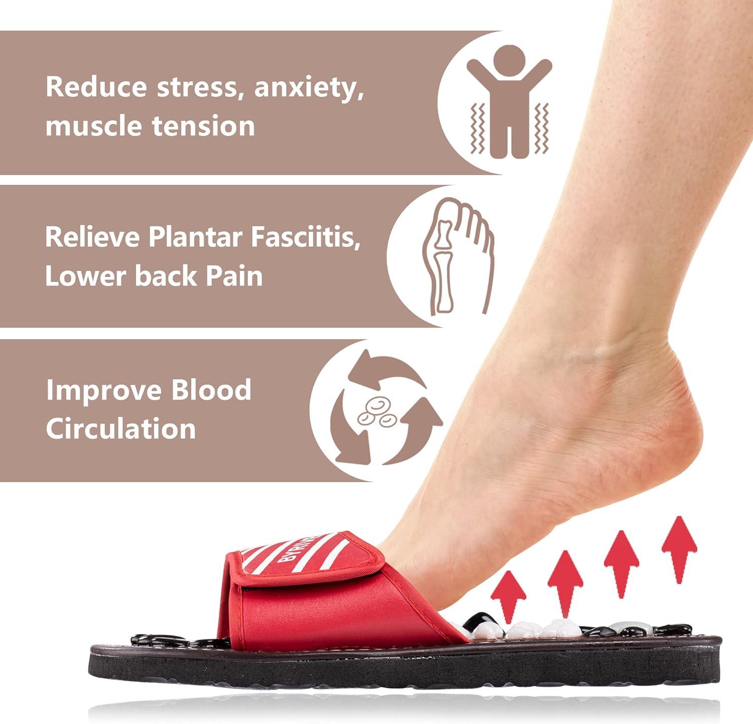 Byriver Acupressure Shoes - Reflex Zone Massage Slippers for Men | Pain ...