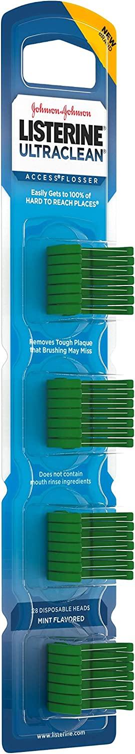 LISTERINE Ultraclean Access Flossers - 28 Disposable Heads (Pack of 3 ...