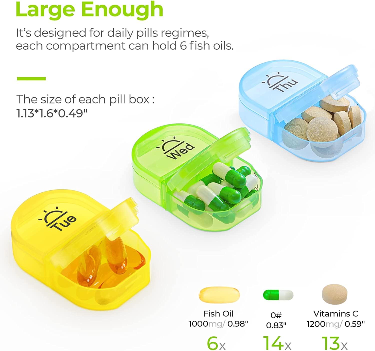 AUVON 2 Times a Day Weekly Pill Organizer AM PM - Purple | 7-Day Pocket ...
