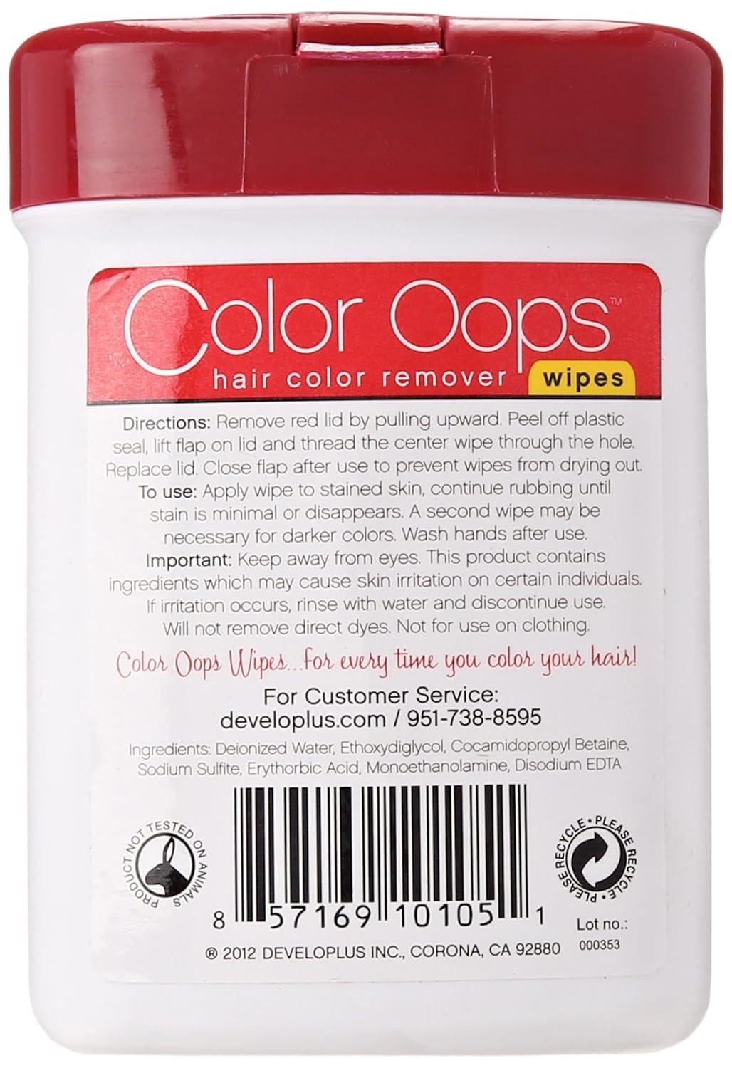 Color Oops Hair Color Removing Wipes (10 Count) - Easy Color Removal ...
