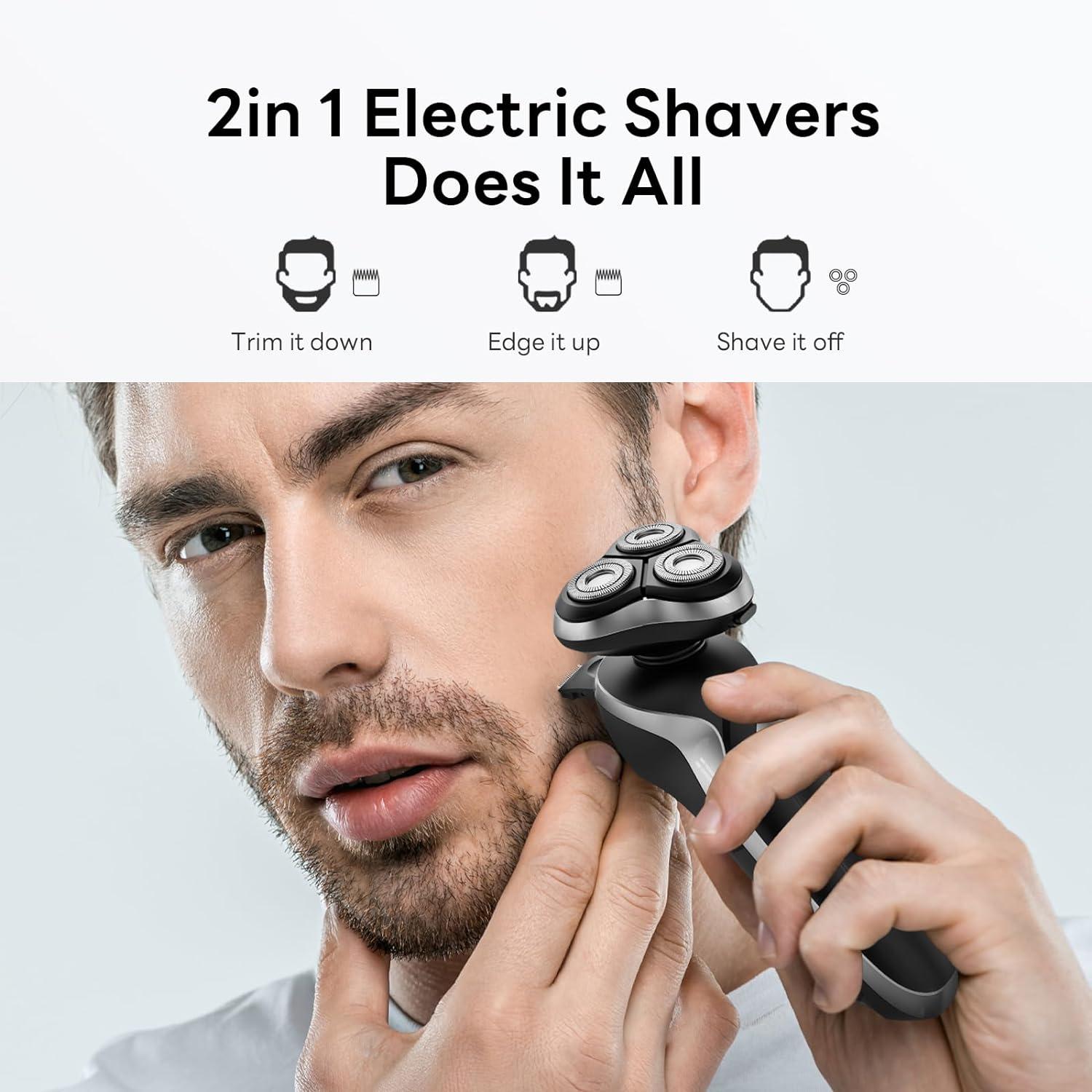 Qhot Electric Razor for Men 2023 - Cordless 3 in 1 Beard Shaver ...