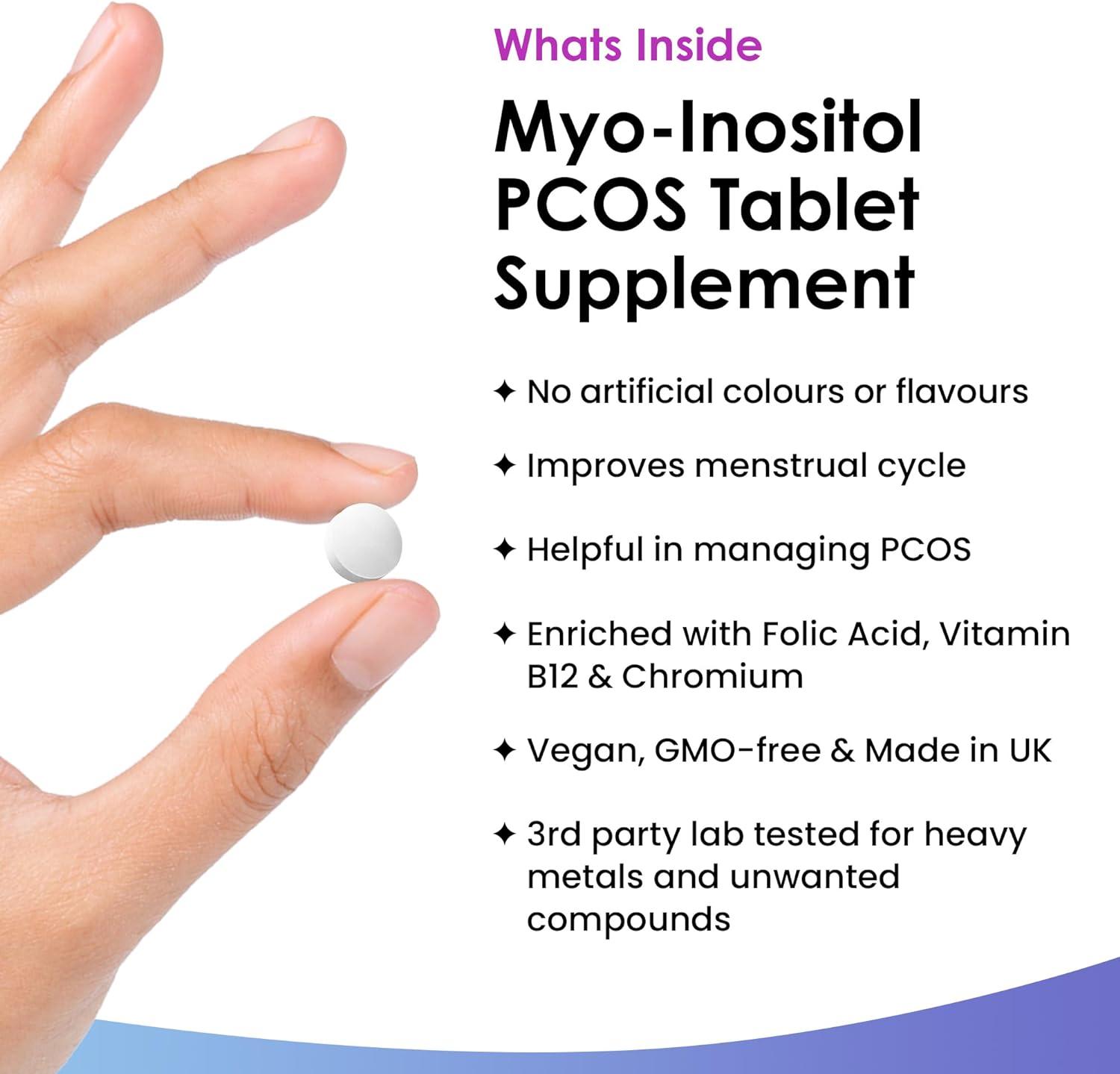 Myo-Inositol PCOS Supplement with Folic Acid, Vitamin B12 & Chromium ...