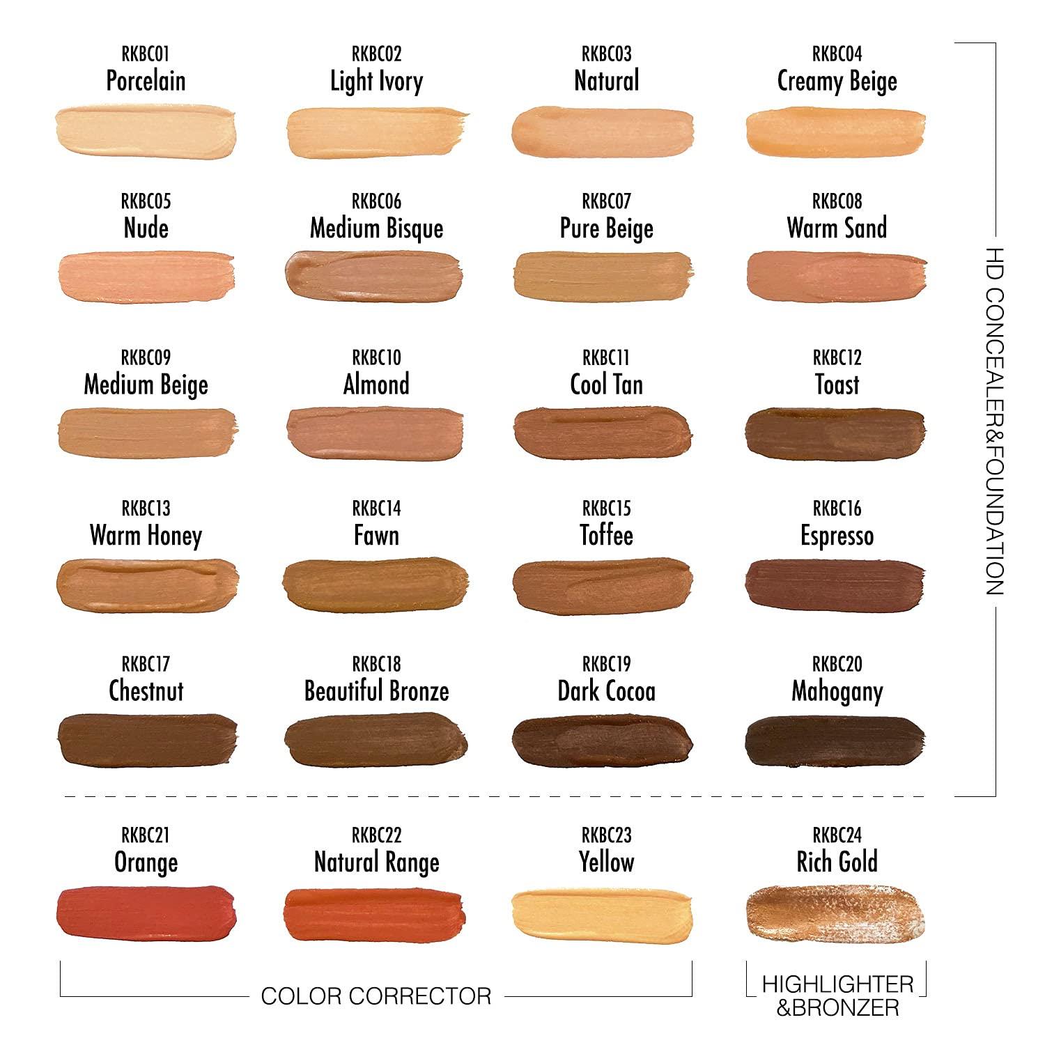 Ruby Kisses HD Brush Concealer & Foundation 3 Pack (Fawn) - Flawless ...