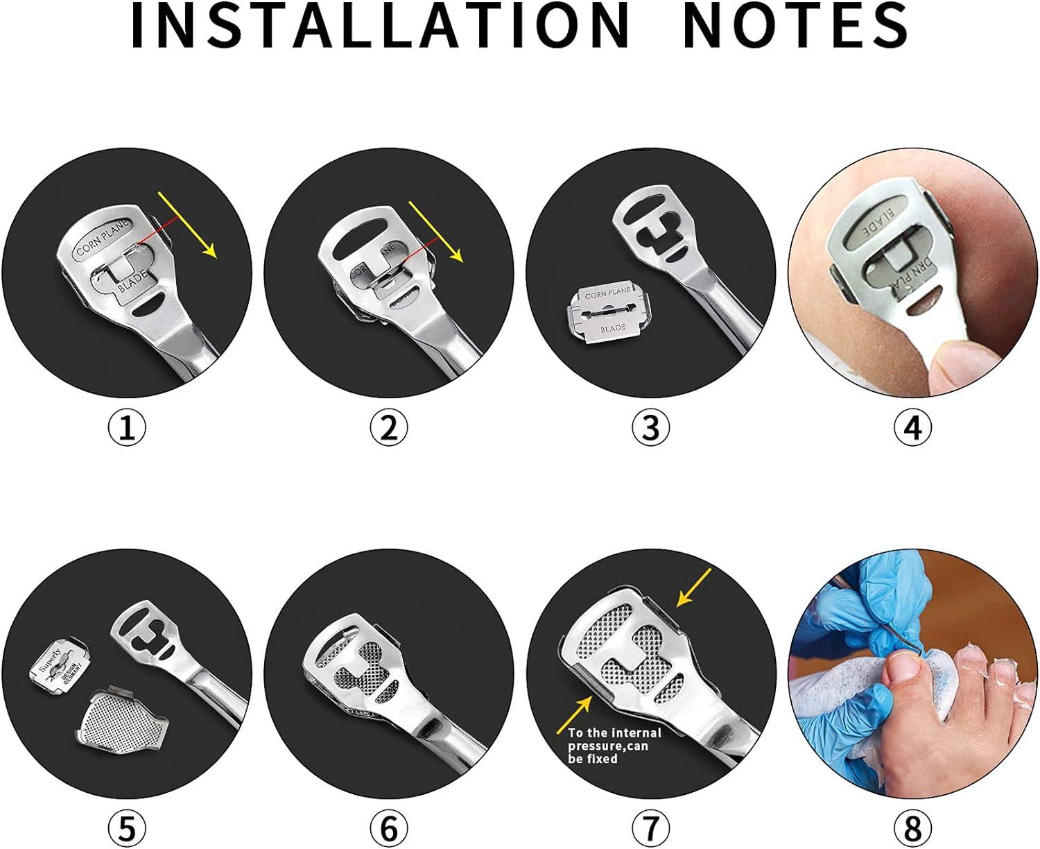 Bestomrogh 5 Foot Razor & Pedicure Set - Professional Corneal Foot Fish ...