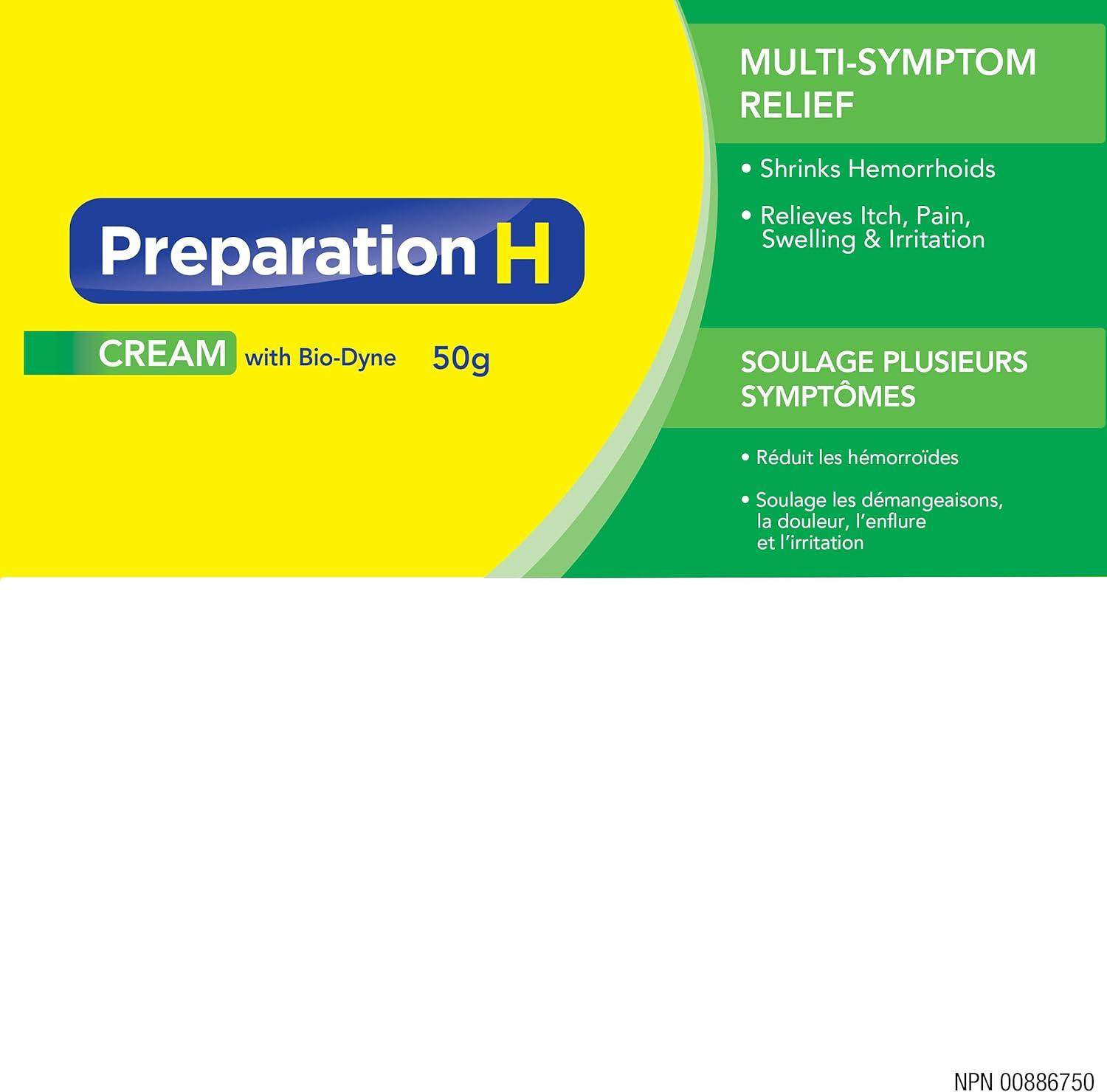 Preparation H Multi-Symptom Hemorrhoid Treatment Cream with Bio-Dyne ...