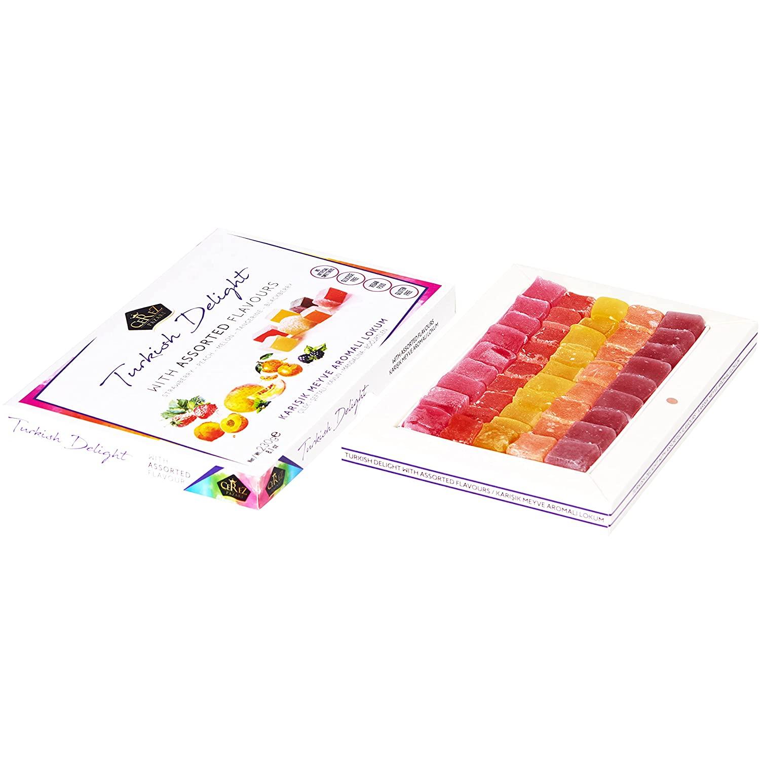 Cerez Pazari Turkish Delight Assorted Mix Flavours 8.1 Oz Gift Box ...