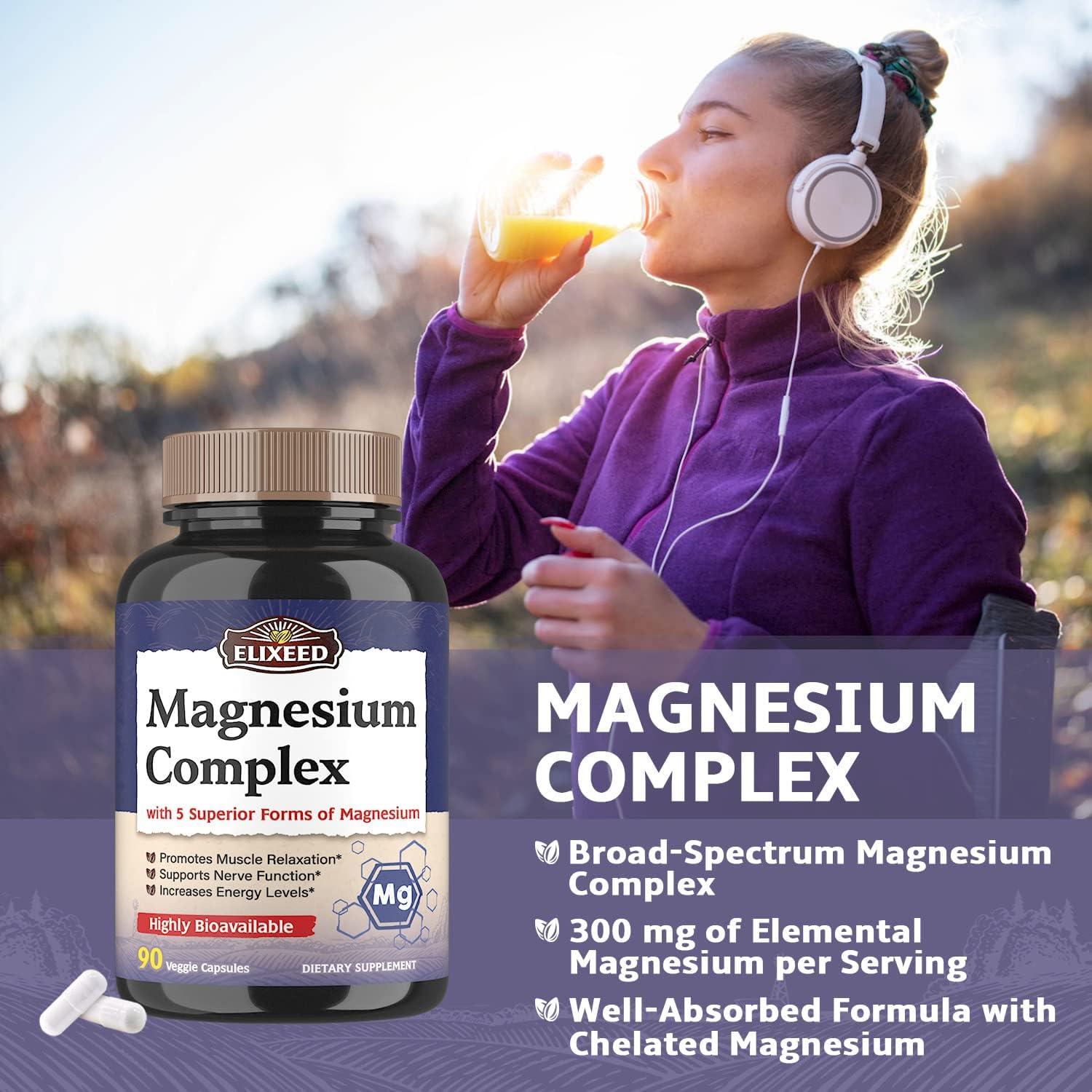 Elixeed Magnesium Complex 300mg | 5 Forms with Glycinate & Citrate ...