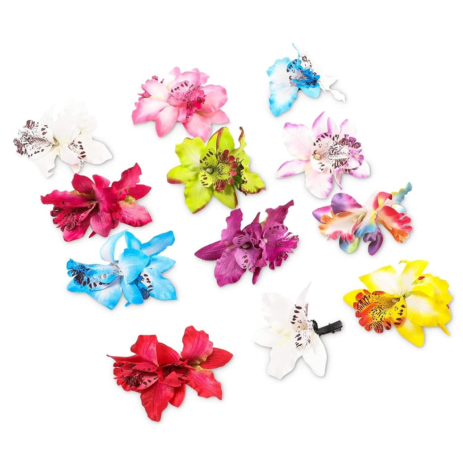 Orchid Flower Alligator Hair Clips for Women - 12 Pack | Stylish Hair ...