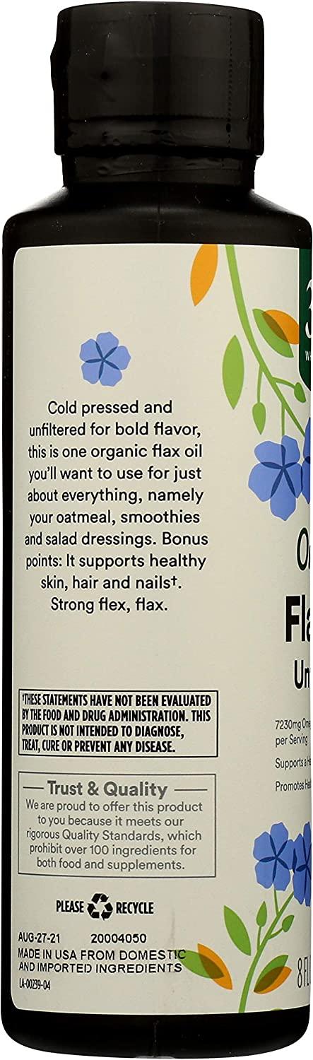 365 Whole Foods Flax Seed Oil Unfiltered High Lignan Organic - 8 Fl Oz ...