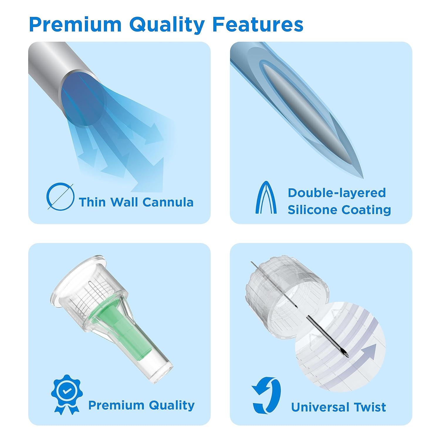 Buy FORA Comfort Insulin Pen Needles (32G 4mm) Universal Fit 100 Pack ...