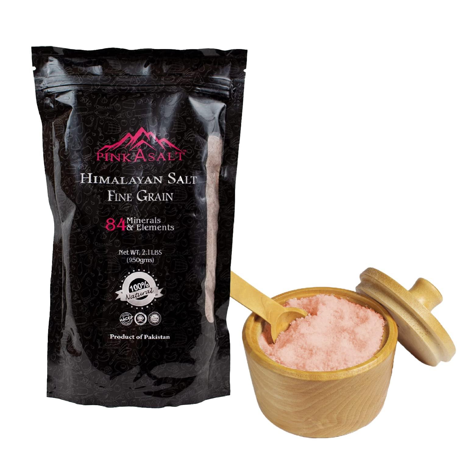PINK-A-SALT Himalayan Pink Edible Salt - 2.1 LB Fine Grain Pink Crystal ...