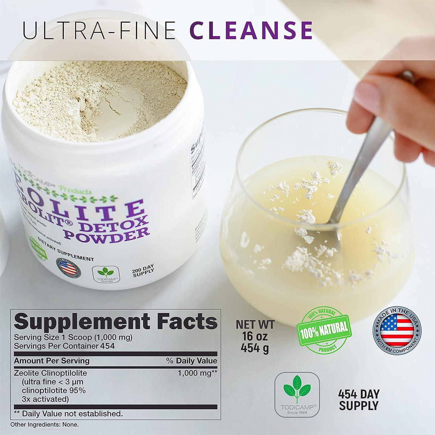 TODICAMP Zeolite Powder 200g - 7.05oz | Ultra Fine Sorbolit 95% ...