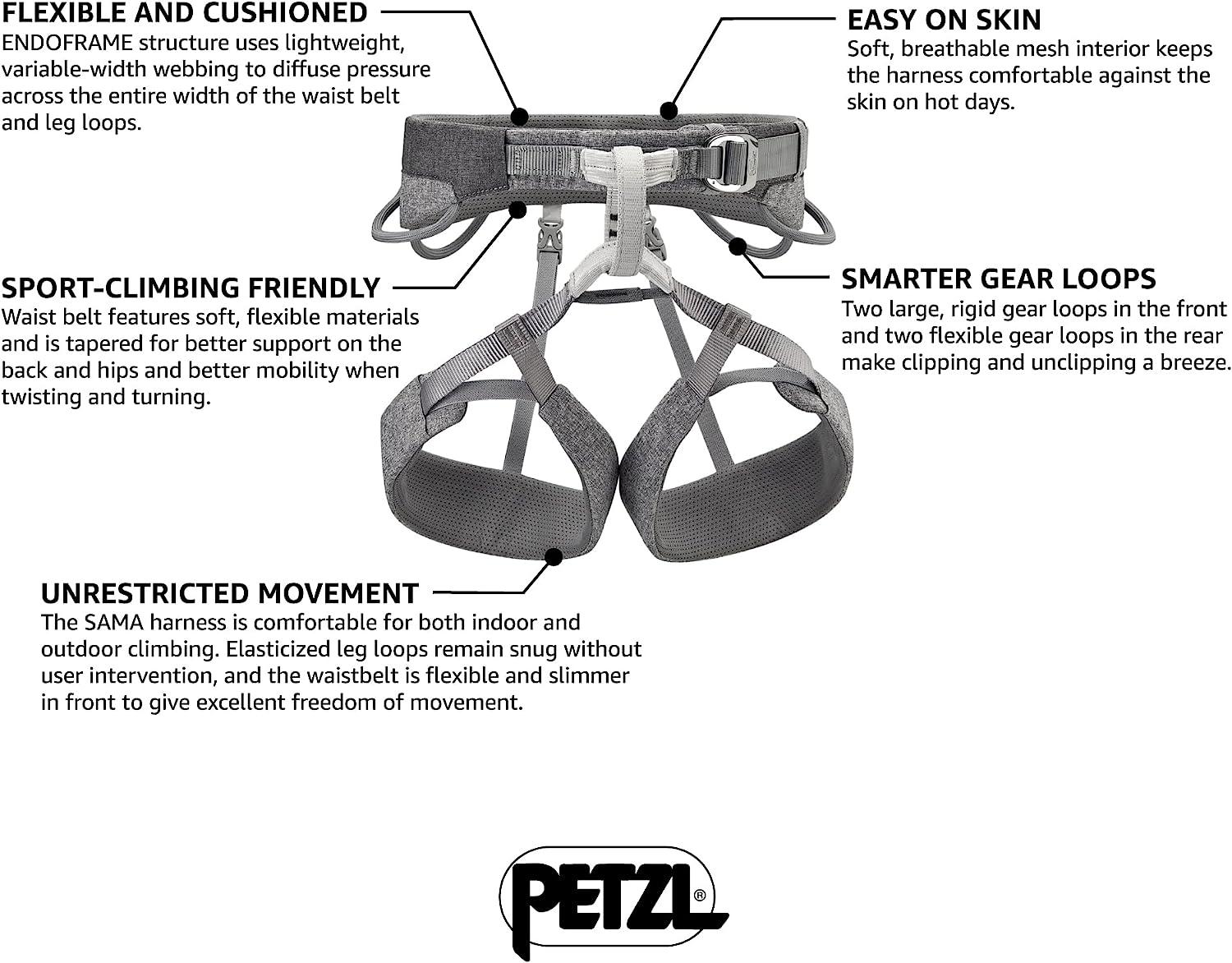 Petzl SAMA Unisex Harness - Rock Climbing Harness for the Gym Crag or ...