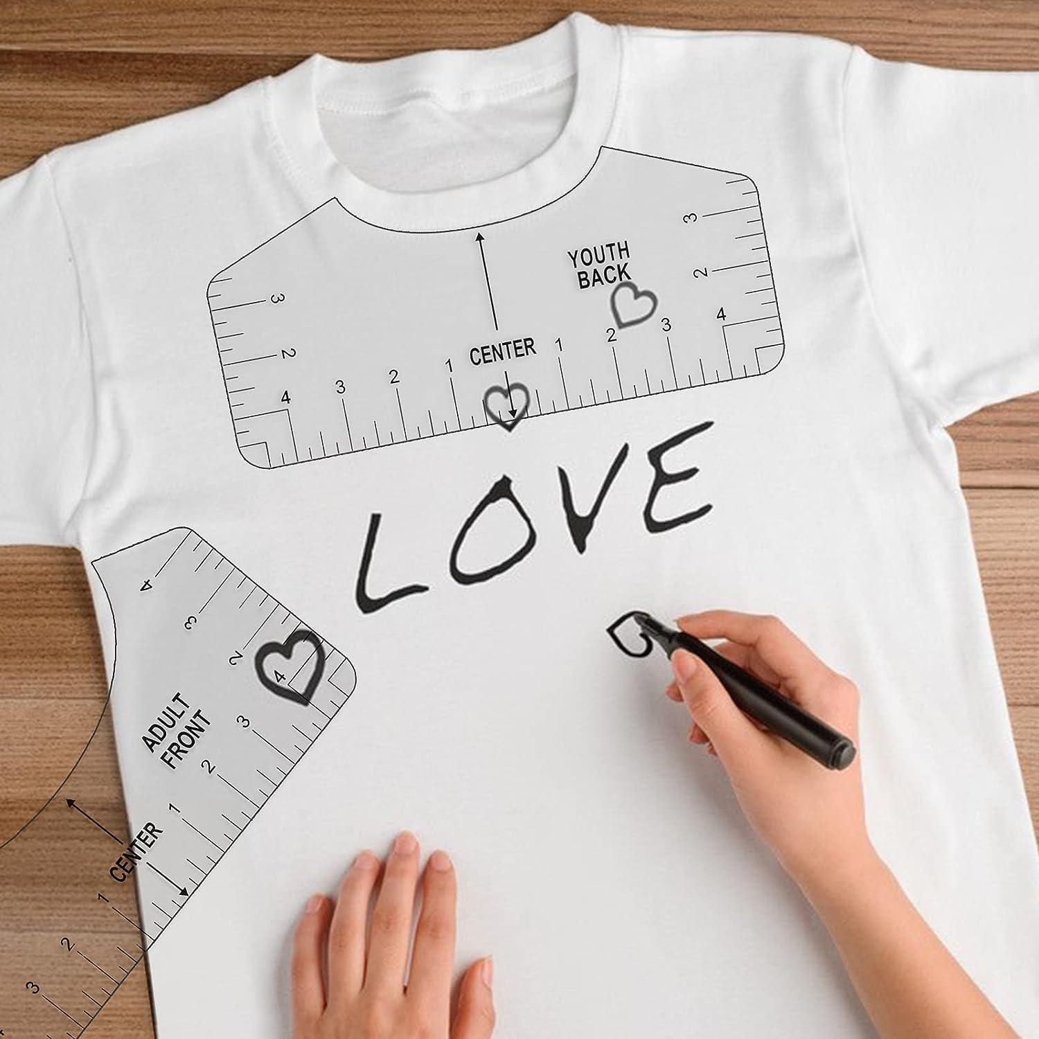 Koogel 8 Pcs Tshirt Ruler - T-Shirt Alignment Guide Tool for Centering ...