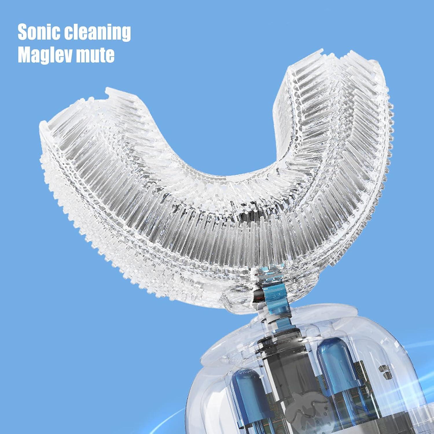 Buy Sky Blue Automatic Waterproof U-Shaped Electric Toothbrush for Kids ...