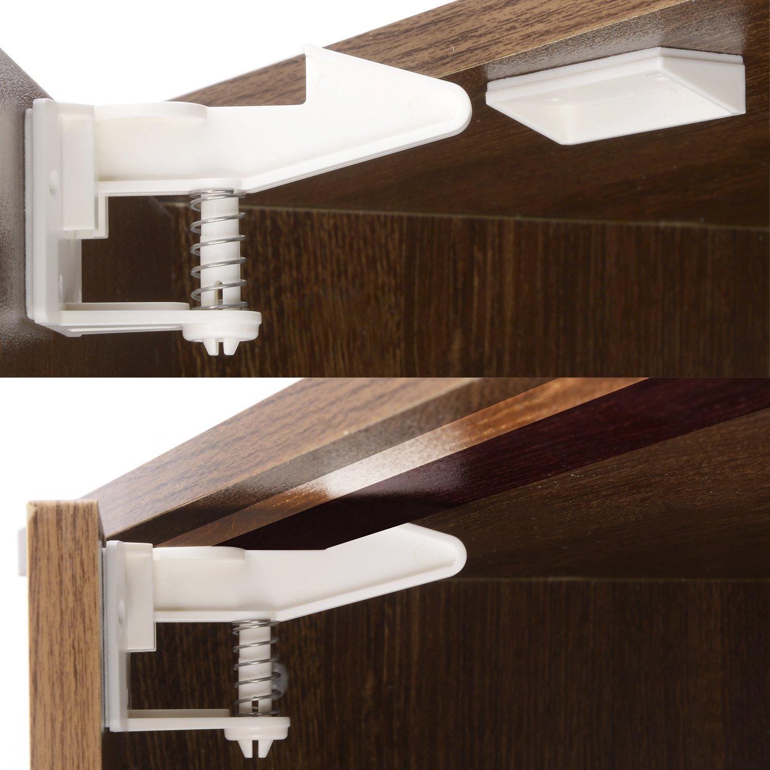 Child Safety Cabinet Locks - 12 Pack Baby Proofing Latches for Drawers ...