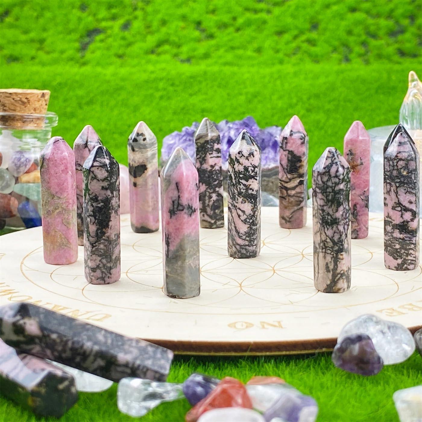 MAIBAOTA Rhodonite Healing Crystals Gifts Wands Hexagonal Pointed ...