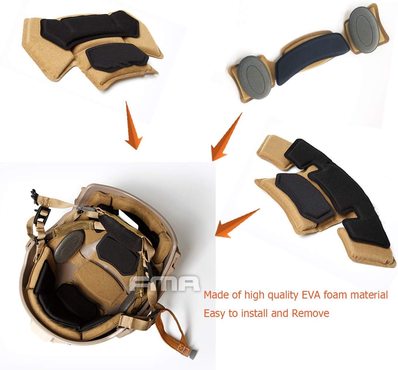 FMA Tactical Airsoft Helmet Pads - Protective Cushion Liner System for ...