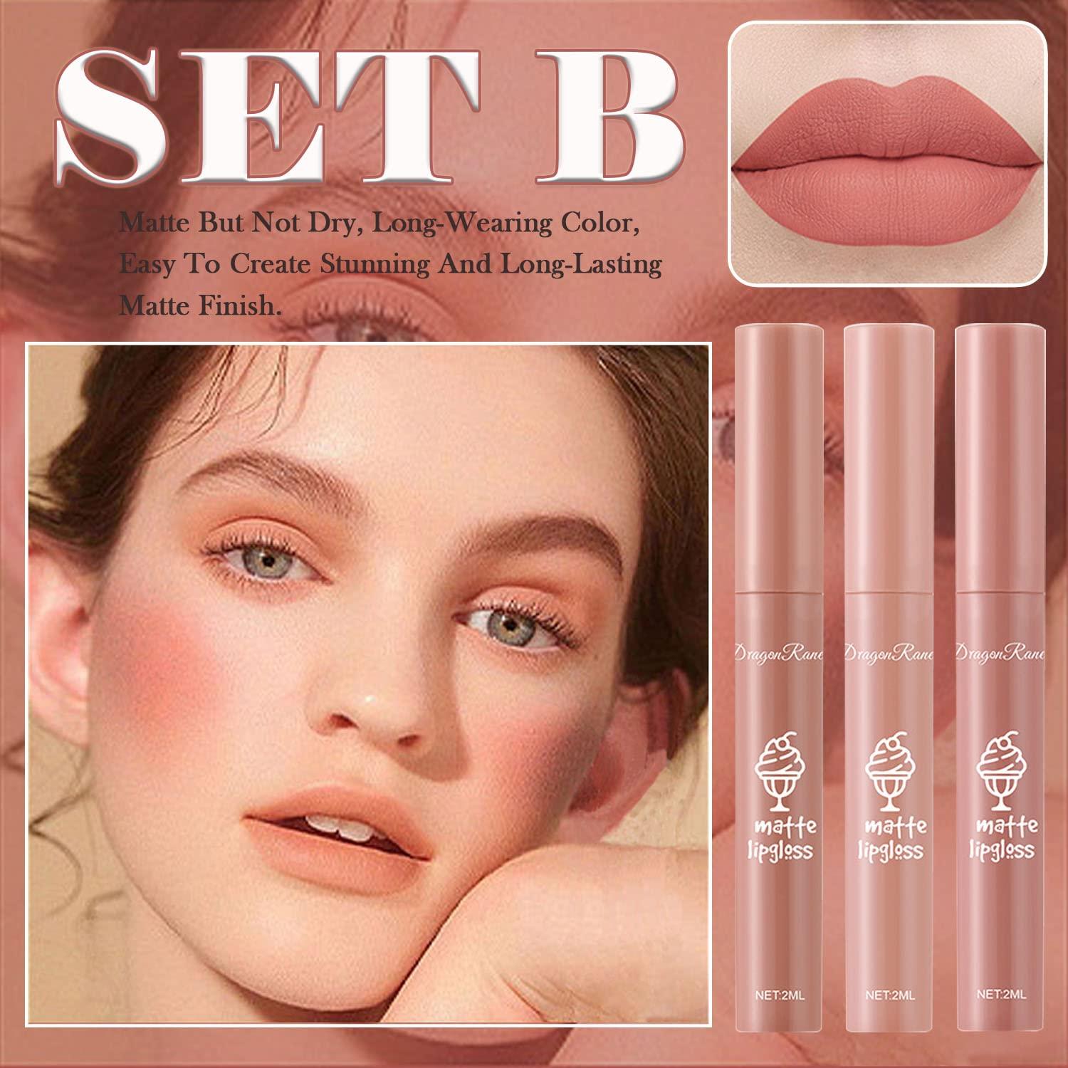 Nude Matte Lipstick Set - 24 Hour Superstay Glazes, Velvet Air Smooth ...