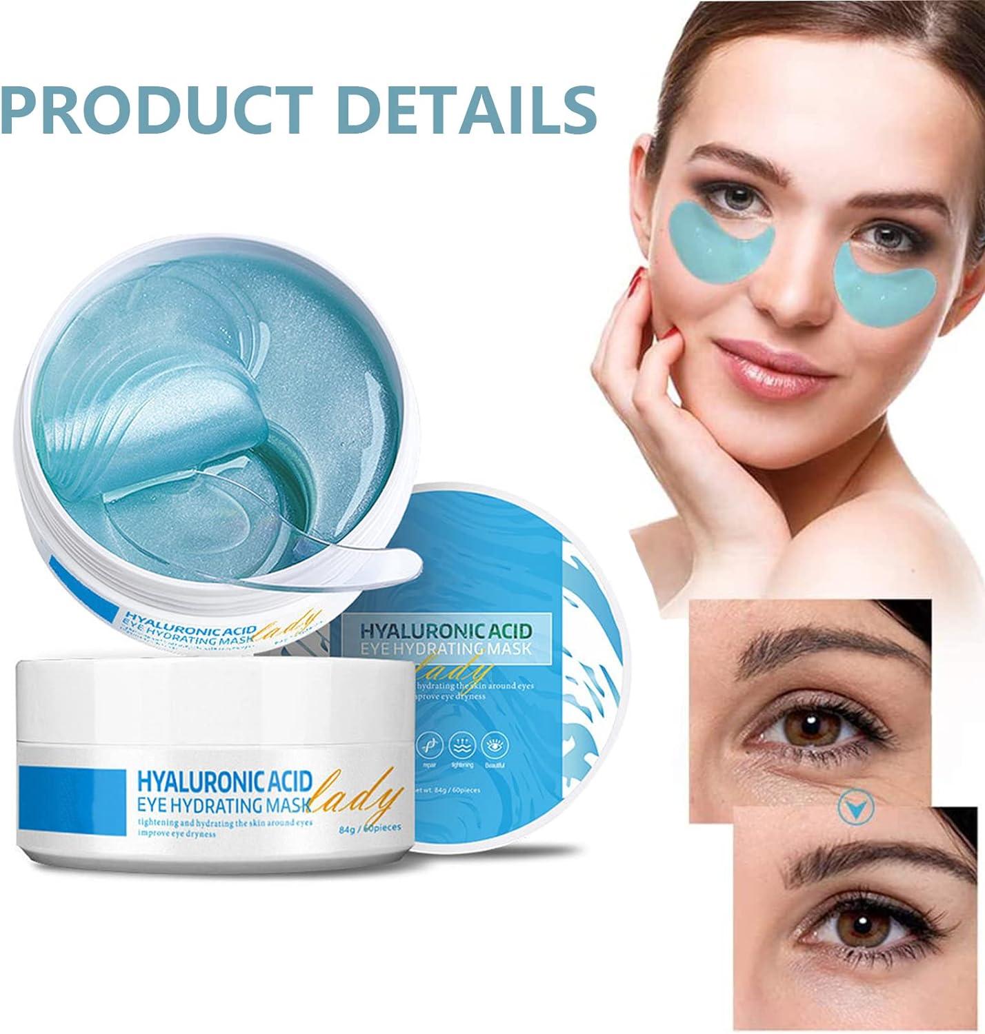Hyaluronic Acid Under Eye Mask - Collagen & Hydrating Eye Patches for ...