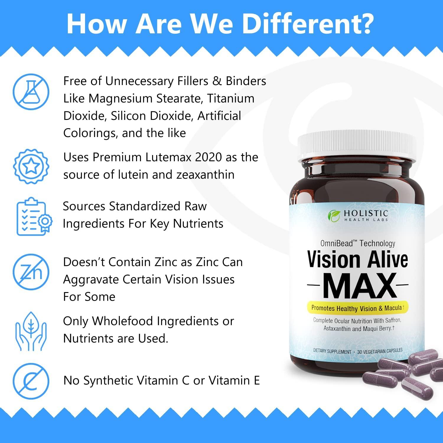 Vision Alive Max: Lutemax 2020 with 8 Natural Ingredients - Bilberries ...