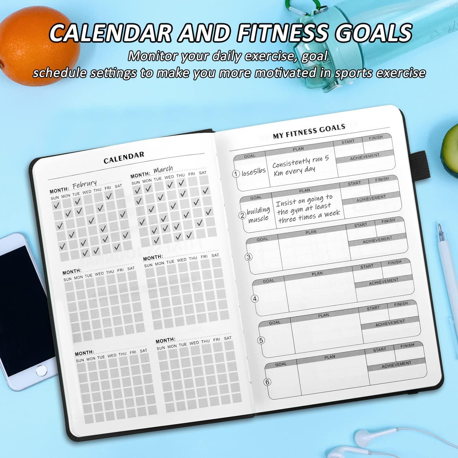 EPEWIZD Fitness Journal Hardcover - 6 Month Workout Planner & Log Book ...