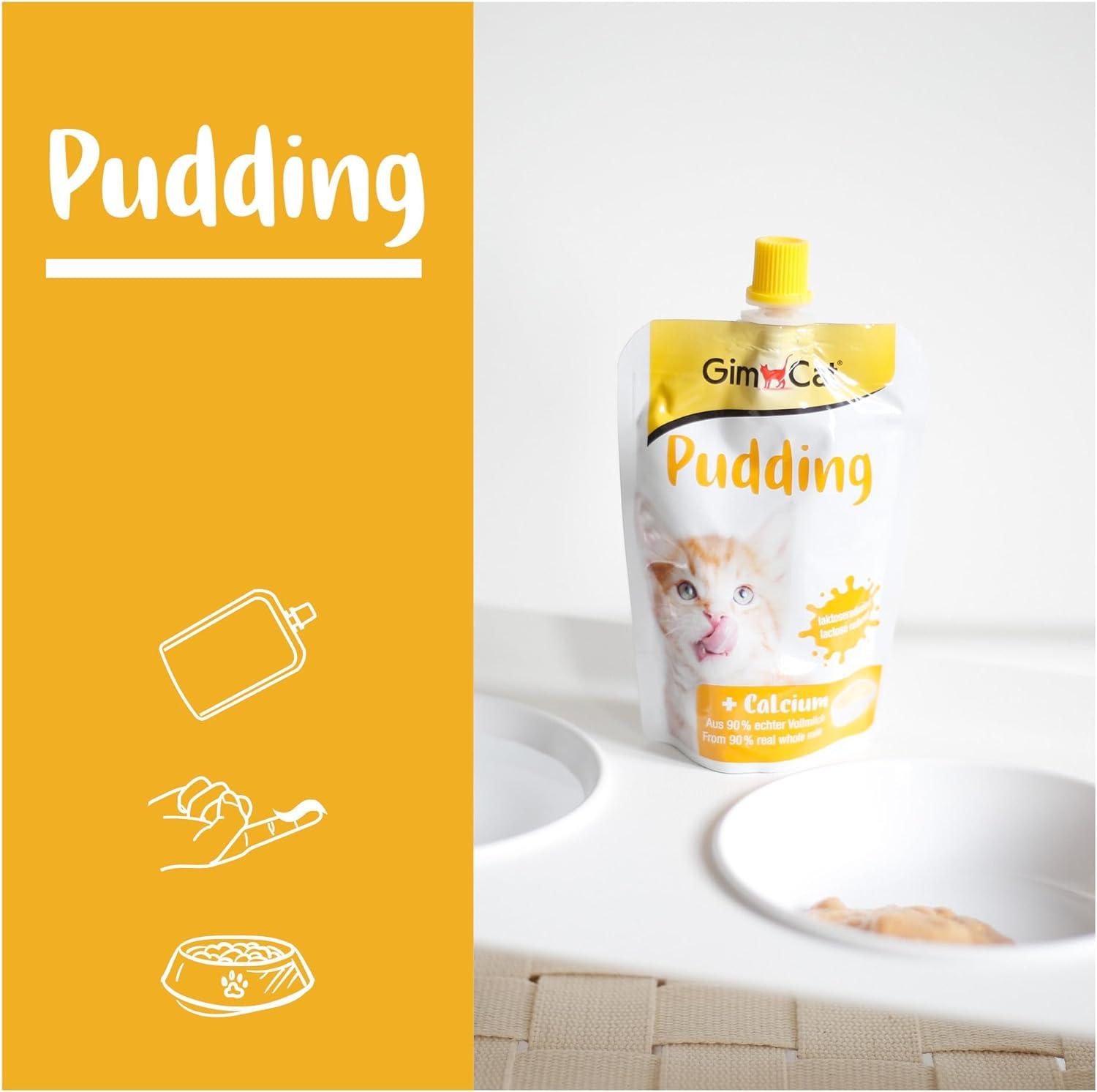 GimCat Pudding with Calcium - Lactose-Reduced Cat Snack for Healthy ...