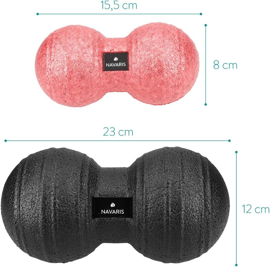 Navaris Peanut Fascia Ball Duo Set - Trigger Point Massage Balls in 2 ...