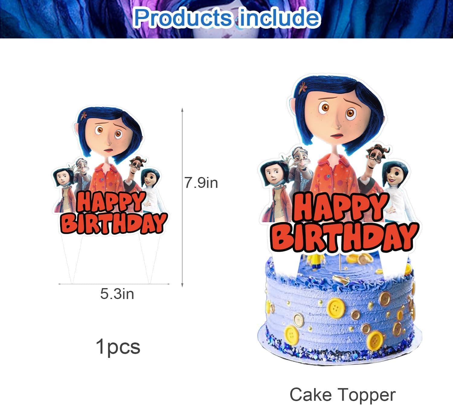 Coraline Cake Topper and Cupcake Toppers Set Coraline Birthday Party ...