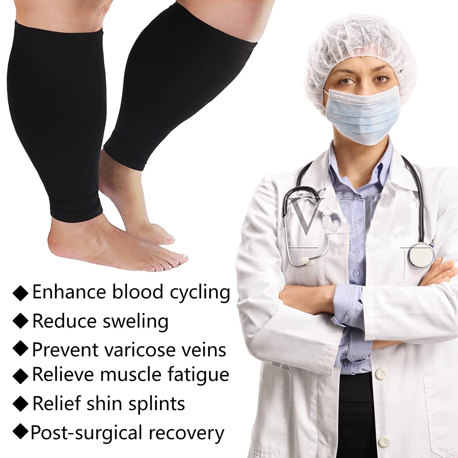 4XL Wide Calf Compression Sleeves for Men and Women - Relieve Varicose ...
