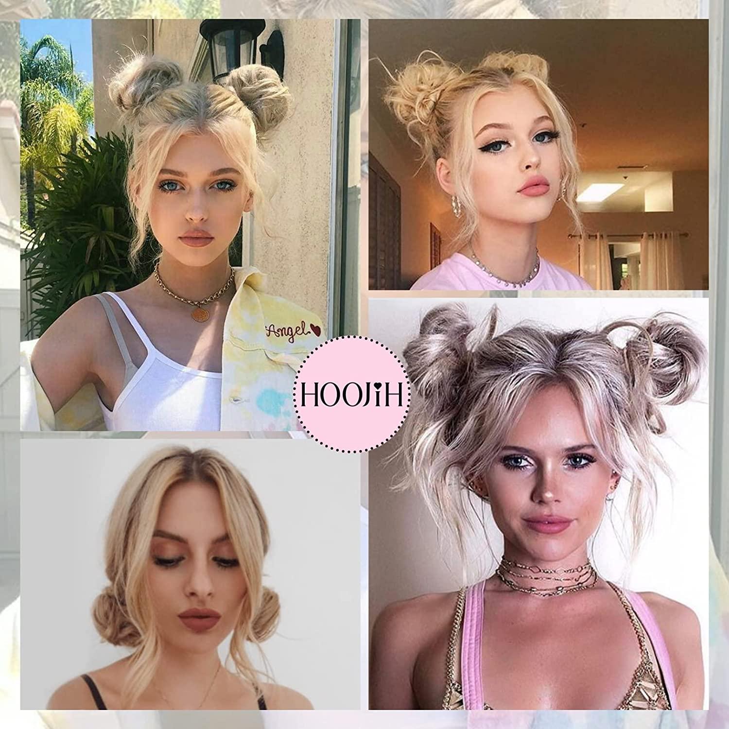Messy Bun Hair Piece - HOOJIH 2 Pack Wavy Updo Extensions for Women ...