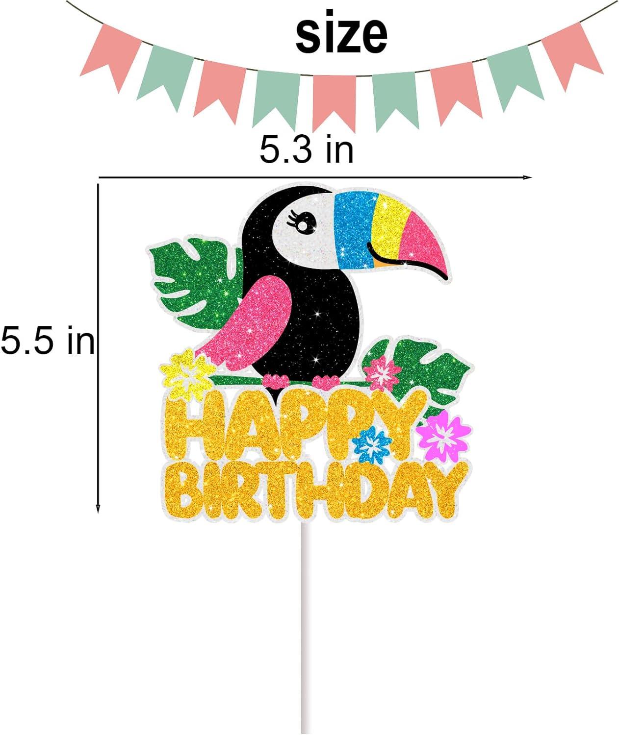 Toucan Bird Birthday Cake Topper for Boys Girls Men Women Sunmmer ...