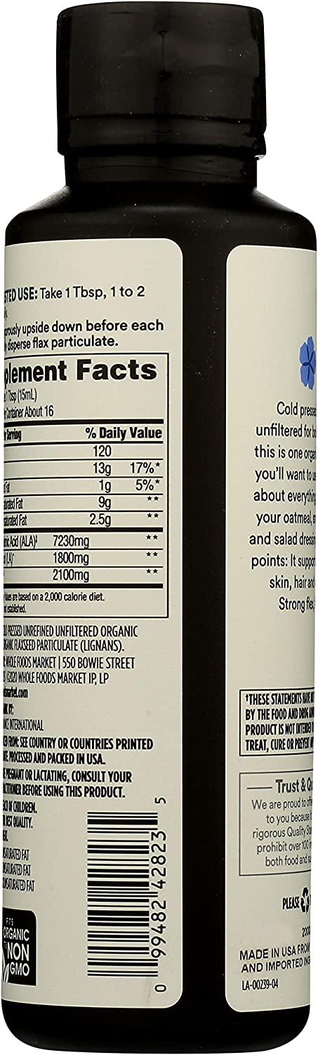 365 Whole Foods Flax Seed Oil Unfiltered High Lignan Organic - 8 Fl Oz ...