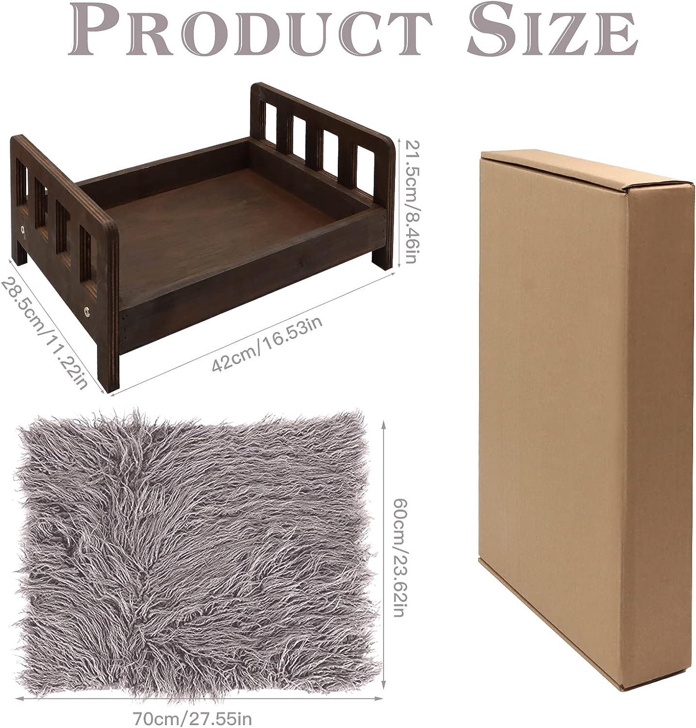 Spokki Newborn Photography Props Bed | Brown Wooden Baby Posing Bed for ...